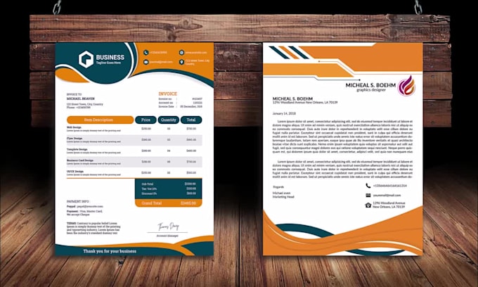 Design invoice, letterhead, quotation, order form, envelope by ...