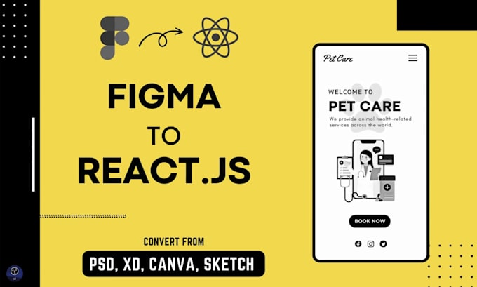 Convert figma to react, psd to react app with next js, typescript ...
