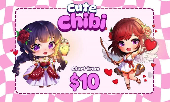 Draw cute chibi character art for your oc, fanart, or vtuber