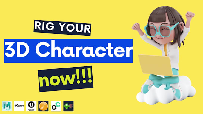 Rig a 3d character that can be used in gaming engines or animations by ...