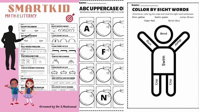 Design kids activity books kids worksheets and kindergarten workbooks ...