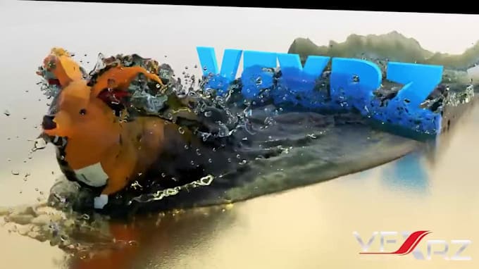 Realistische 3d-wasser-simulation, flüssigkeits- und fluid-simulation ...