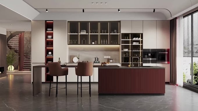 Design an impressive kitchen with realistic renders by Dyynguyen | Fiverr
