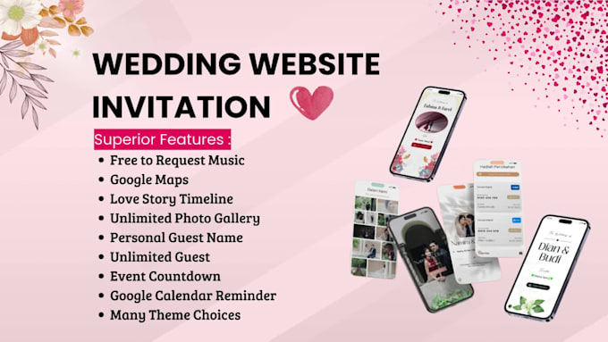 Design your stunning and elegant wedding invitation website by Rosi ...