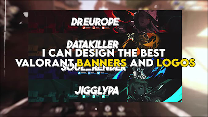 Design a valorant banner and logo for youtube, twitch, and twitter by ...