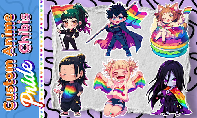 Create custom lgbtq anime chibi pride stickers for merch or personal ...
