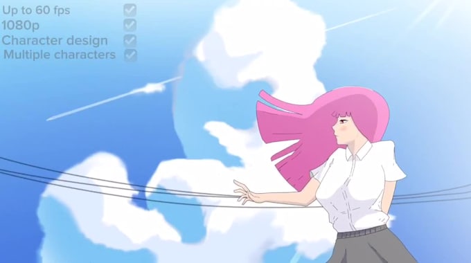 Create 2d japanese style anime animation you desire frame by frame by ...
