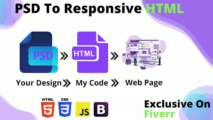 Convert psd to html, xd to html, figma to html, sketch to html css ...