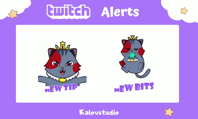 Design cute chibi twitch custom alerts for your stream by Kalovstudio ...