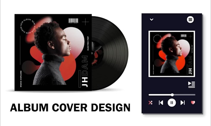 Design album cover or music artwork in illustrative and photorealistic ...