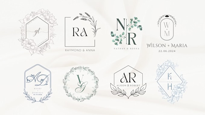Design personalized wedding monogram, logo, initials by Nadineplans | Fiverr
