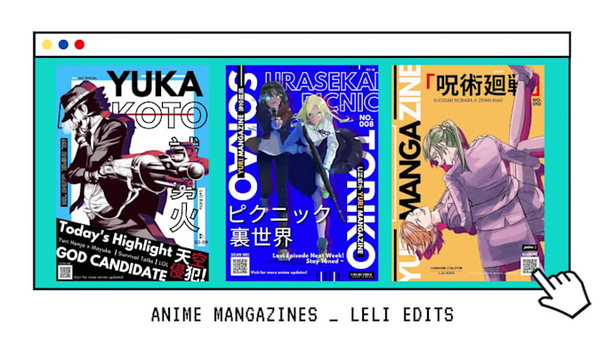 Create a minimalist anime magazine cover by Alelipabpab | Fiverr