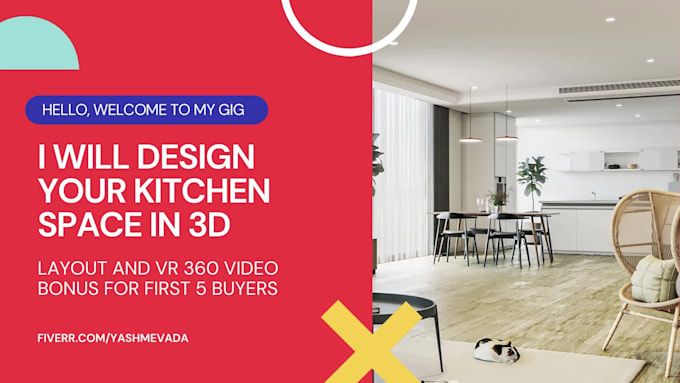 Design your kitchen, 3d render, vr walkthrough and layout by Yashmevada ...