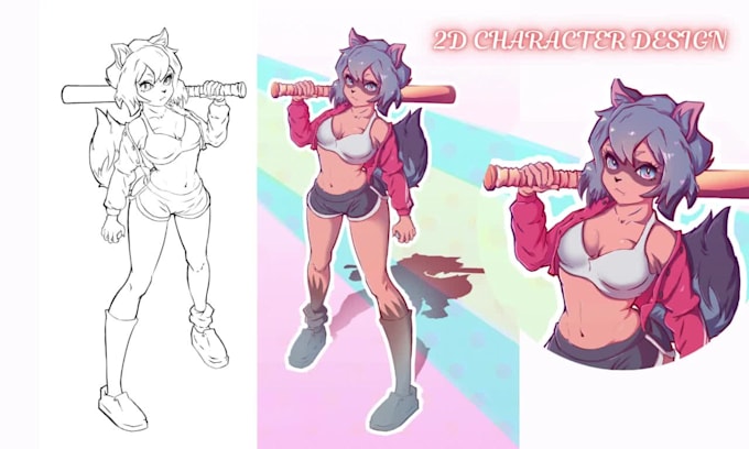 Draw 2d reference sheet, furry art character design, fursona nsfw oc, protogen by Davidsucceed ...