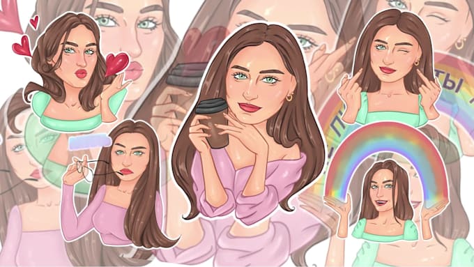 Draw your custom emotes, emoji stickers for telegram by Ana_jm | Fiverr
