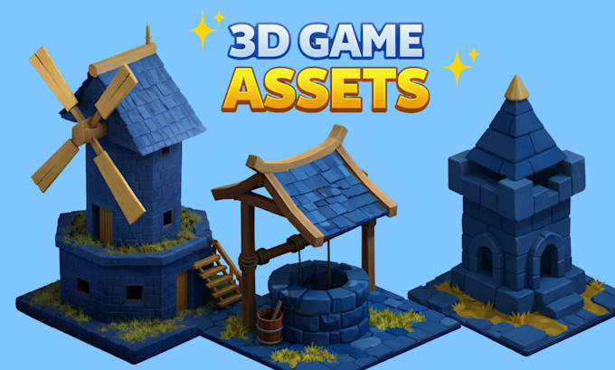 Model 3d stylized game assets, props, object, and low poly for your ...