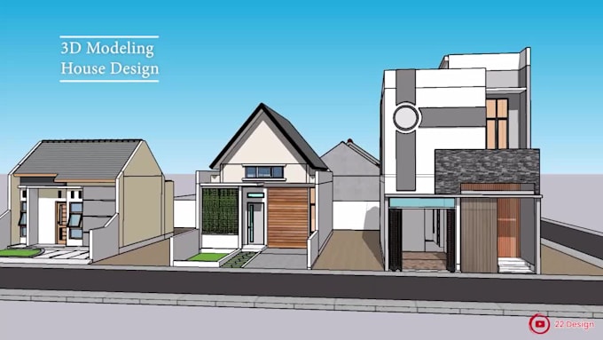 Sketchup 3d modeling of residential houses by Taufiqm22 | Fiverr