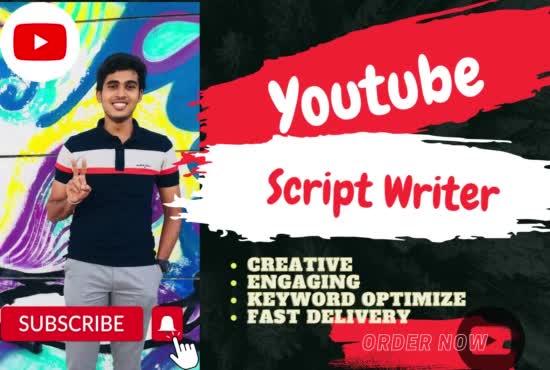 Research and write engaging youtube video scripts by Chamath_mora | Fiverr