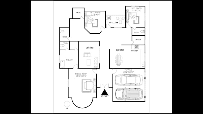 Redraw architectural plan and 2d floor plan in autocad by Gm_mostafa | Fiverr