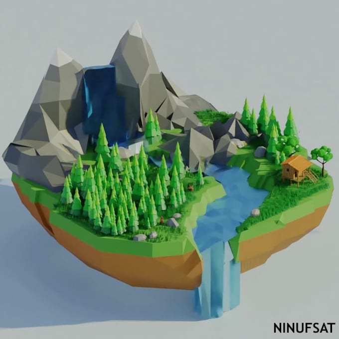 Model 3d low poly game ready assets by Ninufsat | Fiverr