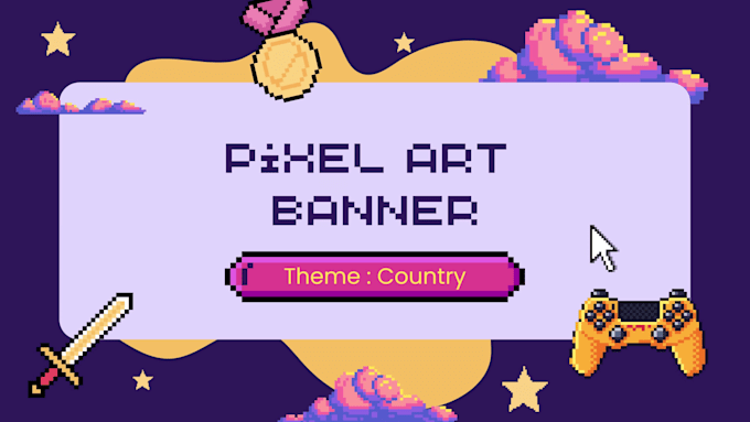 Make pixel art banner and background for twitch youtube etc by ...