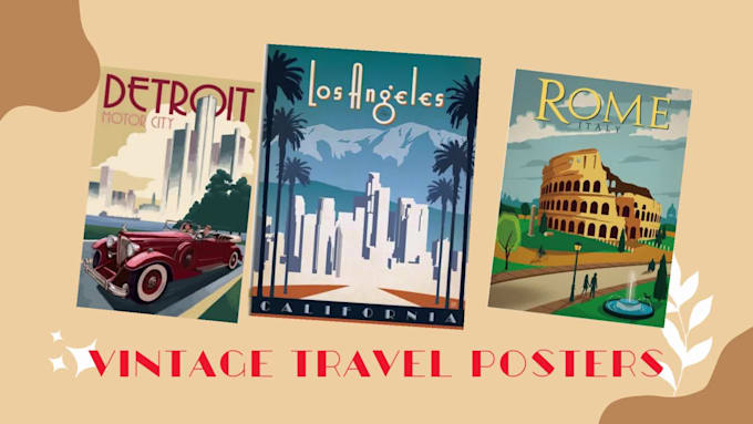 Create retro vintage travel poster postcard design by Eli_tek | Fiverr