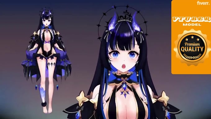 Draw live2d vtuber model, vtuber commission, 2d avatar, character sheet hololive by Micheal ...