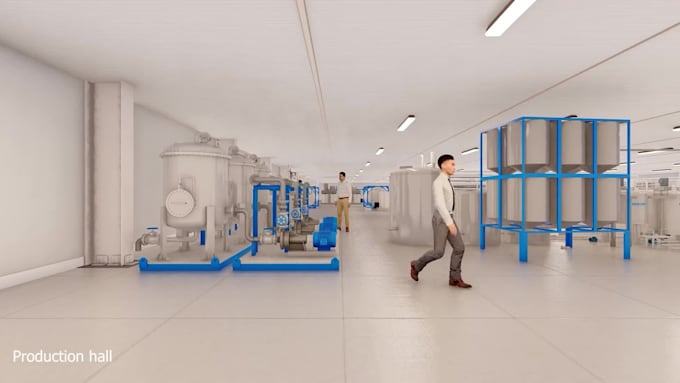 Do 3d factory warehouse animation 3d workflow man animation 3d factory ...