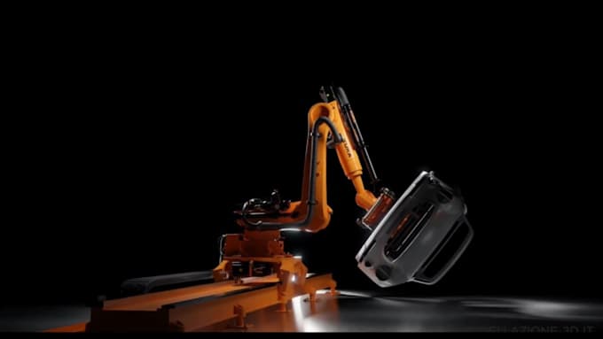 3d robot industrial animation machine animation 3d robot mechanical ...