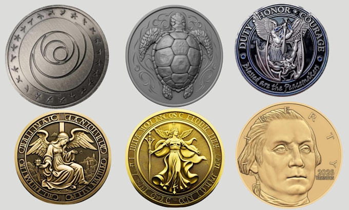 Sculpt 3d coin model bas relief cnc design medallion crypto zbrush stl ...