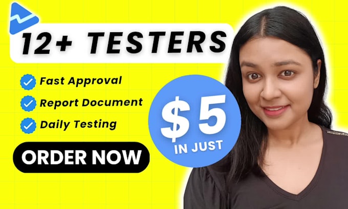 Provide 12 testers to test android app on google play console for ...