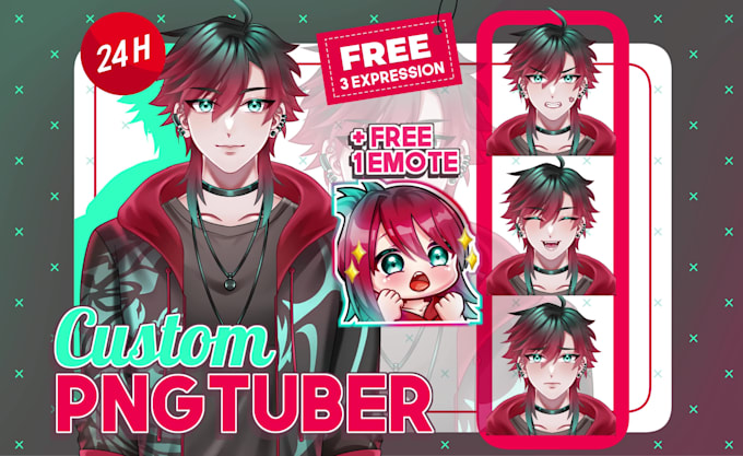 Create exclusive and expressive pngtuber character design for your streaming by Azureimei | Fiverr