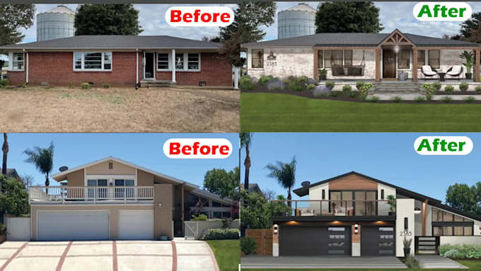Change house wall color or facade paint or remodel exterior by ...
