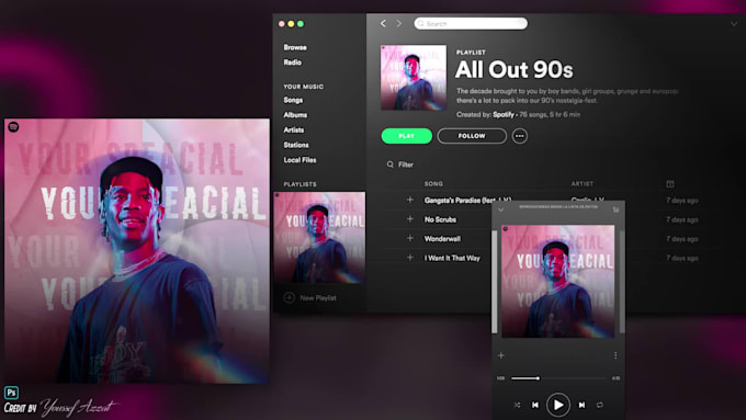 Do a spotify album cover design for you by Youssefnolove | Fiverr