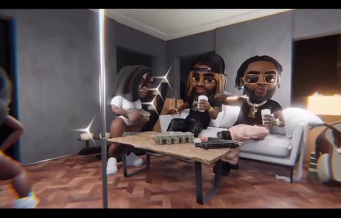 Create 3d animated lyrics music video with cartoon or realistic ...