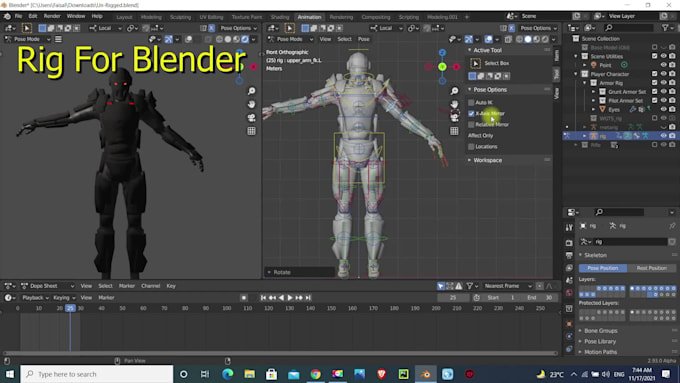 Rig your 3d character in blender for game engines and animation by ...