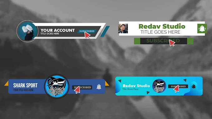Make custom lower thirds, youtube subscribe,like and bell animation by Alviday | Fiverr