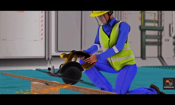 Créer une animation 3d de sécurité industrielle pour la construction et ...