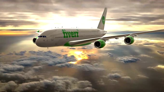 Promote your logo on a flying a380 by Caticus | Fiverr