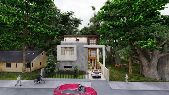 Do architecture 3d model exterior rendering and interior by Modern34 ...