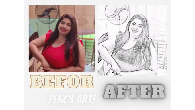 Draw realistic line art, pencil art, digital art, 100 photo, by ...