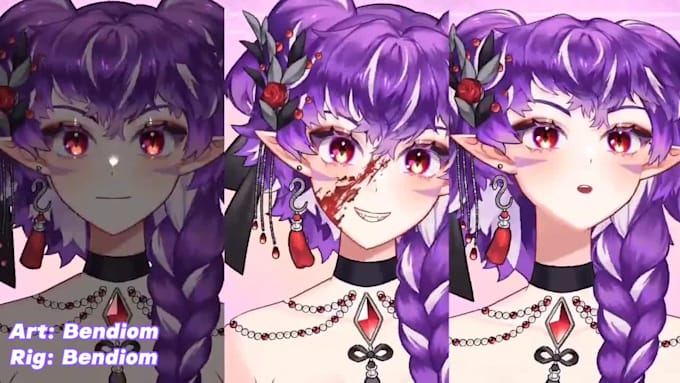 Design 2d vtuber male and female live2d model,2d vtuber rigging for vtube studio by Bendiom | Fiverr