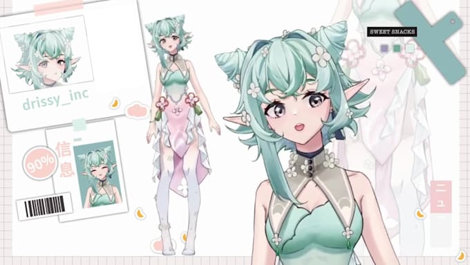 Draw and rig vtuber model, live2d rigging, anime, 2d vtuber by Drissy ...