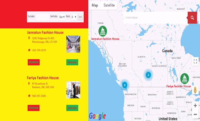Set up a website store locator offices page with google maps by ...