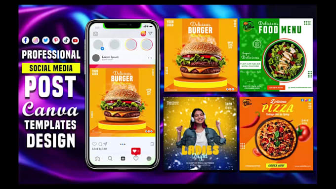 Design social media post, canva templates, facebook ad image, instagram ...