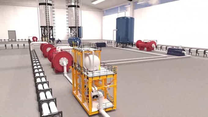 Do 3d industrial video factory plant vr animation production line ...
