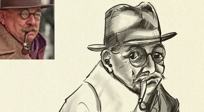 Create stunning hand drawn cartoon caricature portraits with procreate ...