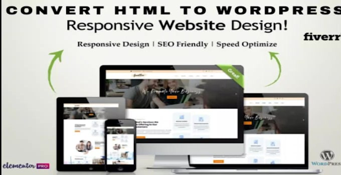 Convert html to wordpress theme conversion or elementor website by ...