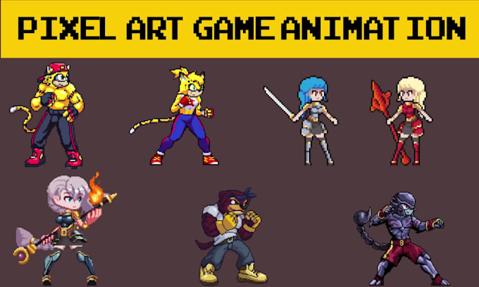 Make pixel art gaming character and animation by Minsa_designs | Fiverr