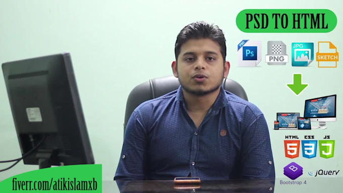 Convert psd to responsive html css bootstrap in 24 hour by Atikislamxb ...